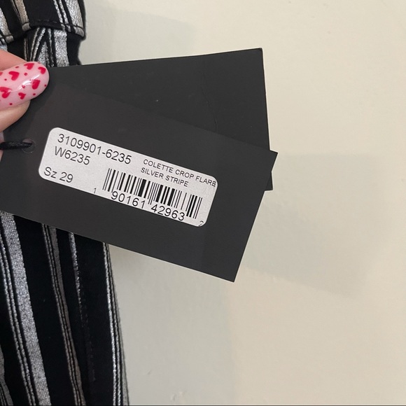 PAIGE | Jeans | Nwt Paige Black And Silver Striped Collette High Rise ...